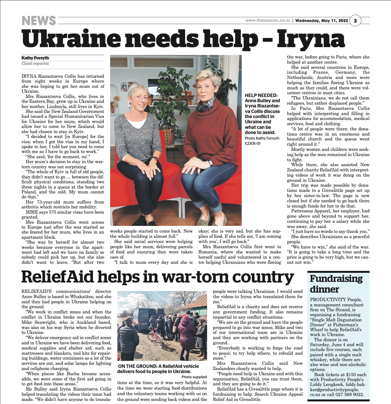 The Beacon: An interview with ReliefAid's Anne Bulley and Iryna ...